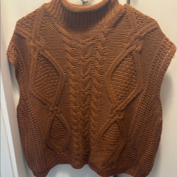 She + Sky | Sweaters | She Sky Brown Cowl Neck Cable Knit Sweater ...